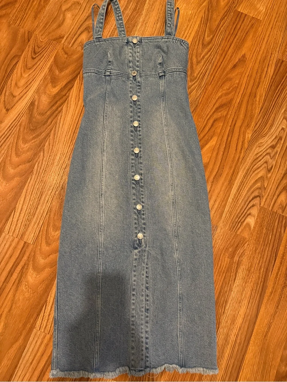 Michael Kors | Dresses | Michael Kors Light Blue Denim Buttonfront Maxi ...